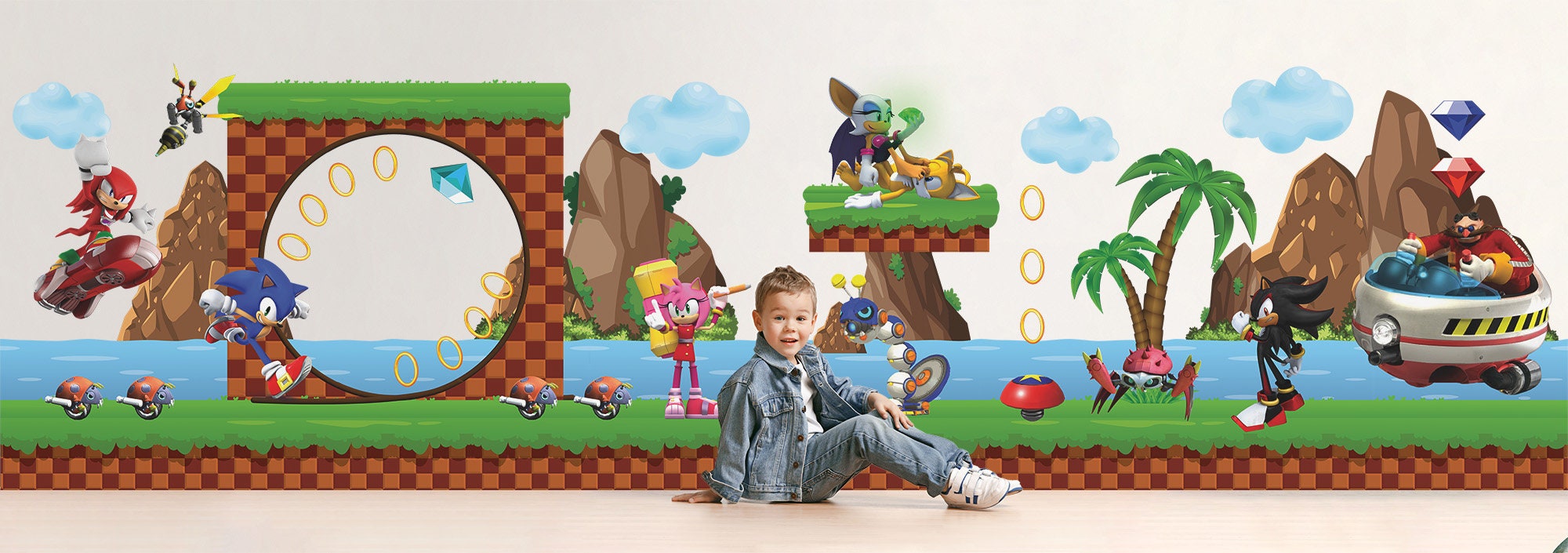 Sonic the Hedgehog Wall Decal Knuckles Wallpaper Amy Rose Wall Art for ...