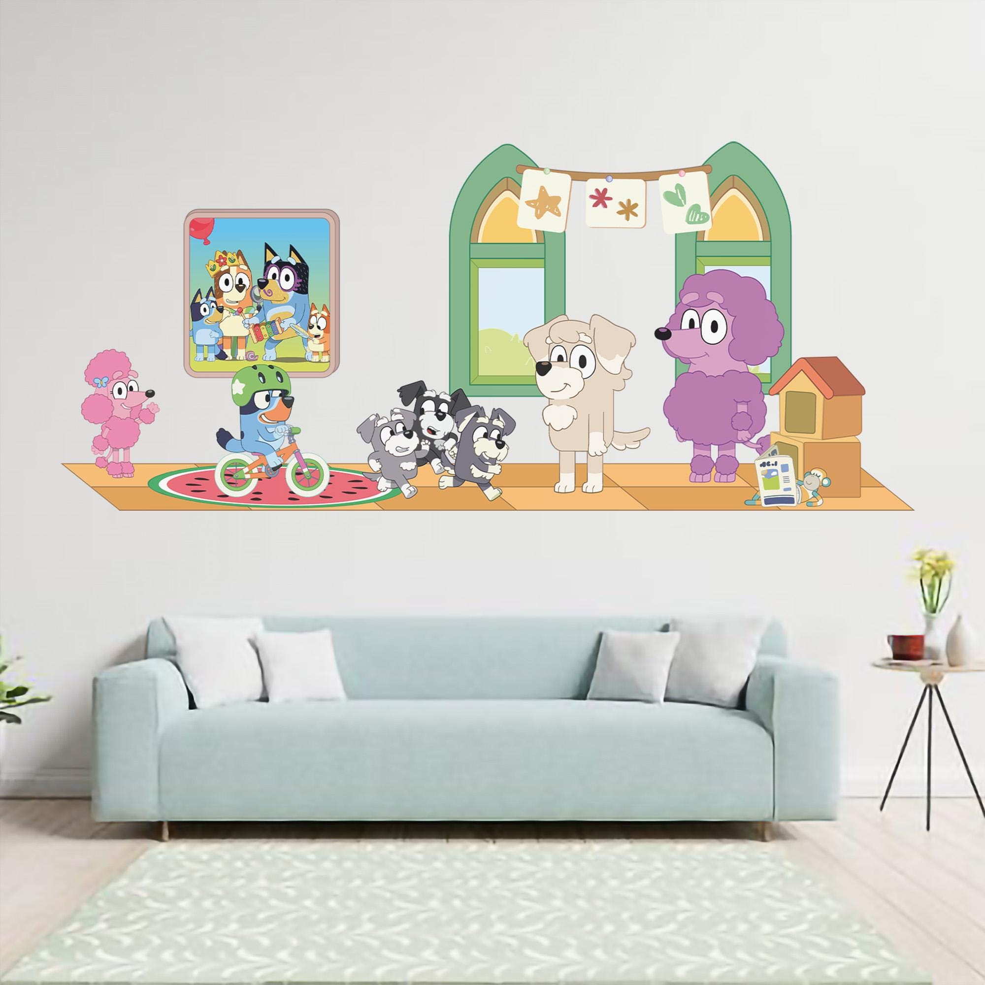 Blue Wall Decal Dog Wall Art Bedroom Wall Sticker Kid Room Decor Study ...