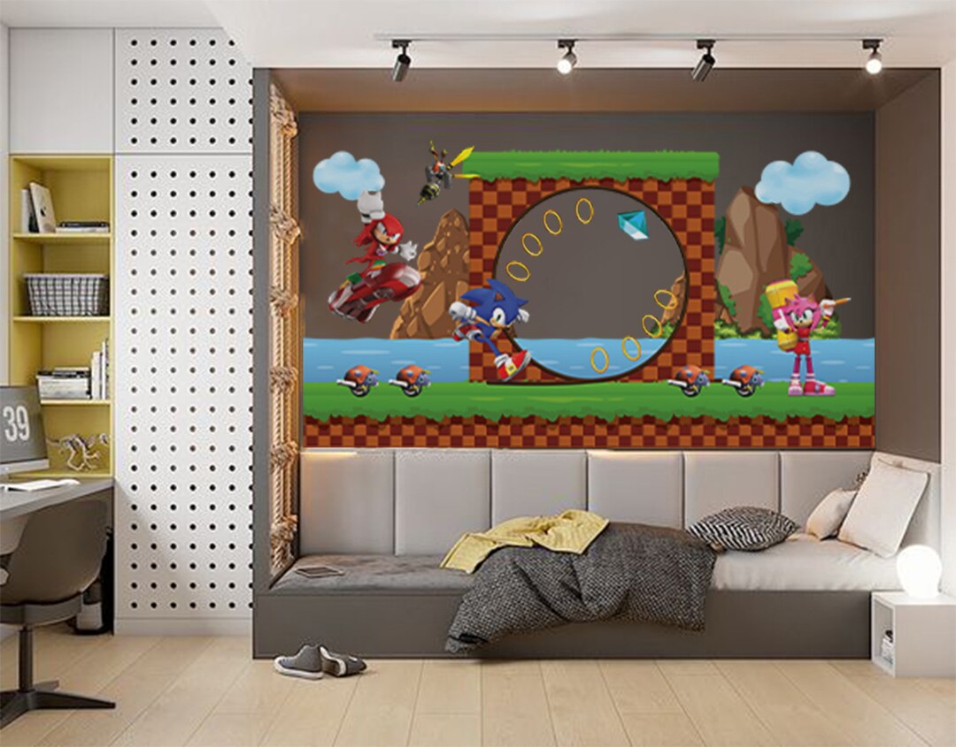 Sonic the Hedgehog Wall Decal Knuckles Wallpaper Amy Rose Wall Art for ...