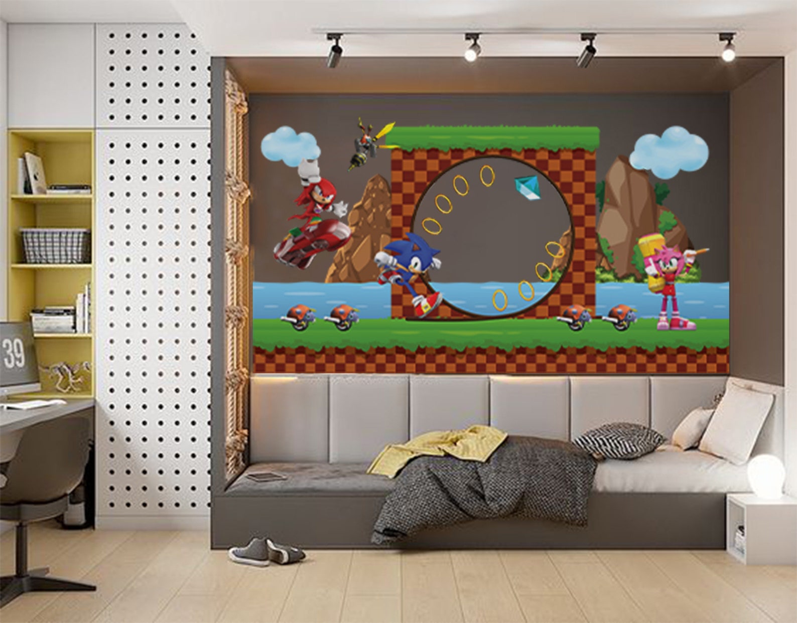Sonic the Hedgehog Wall Decal Knuckles Wallpaper Amy Rose Wall Art for ...