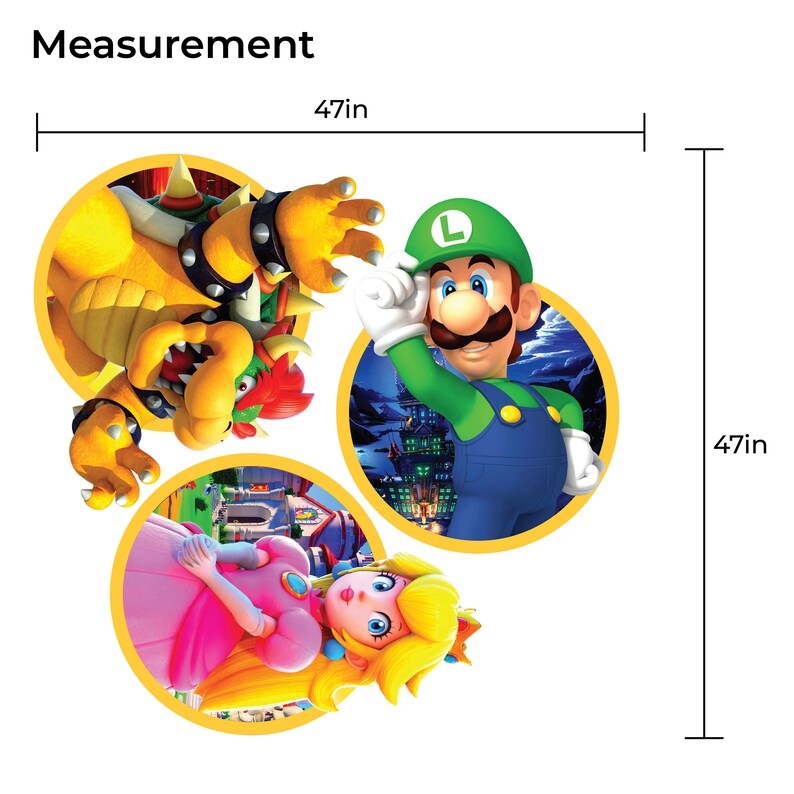 3D Super Mario Wall Sticker Nintendo Game Wall Mural for Kid Room ...