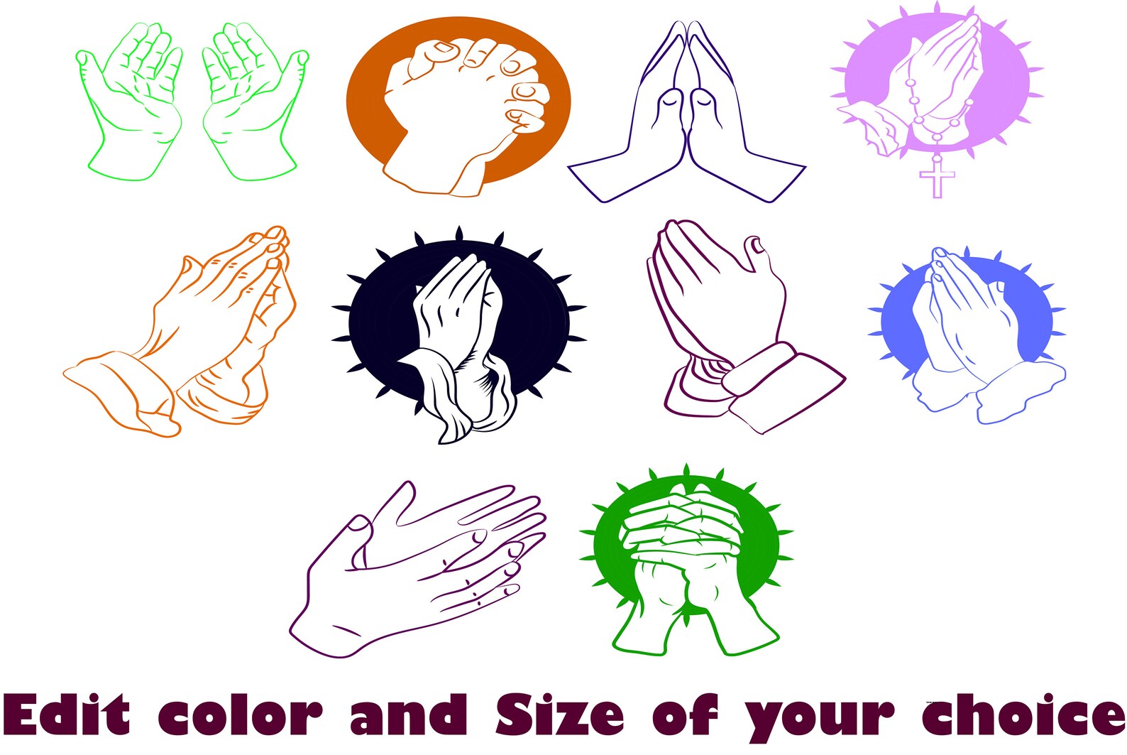 Praying Hands PNG SVG ESP Praying Hands Clipart, Cut Files for Cricut ...