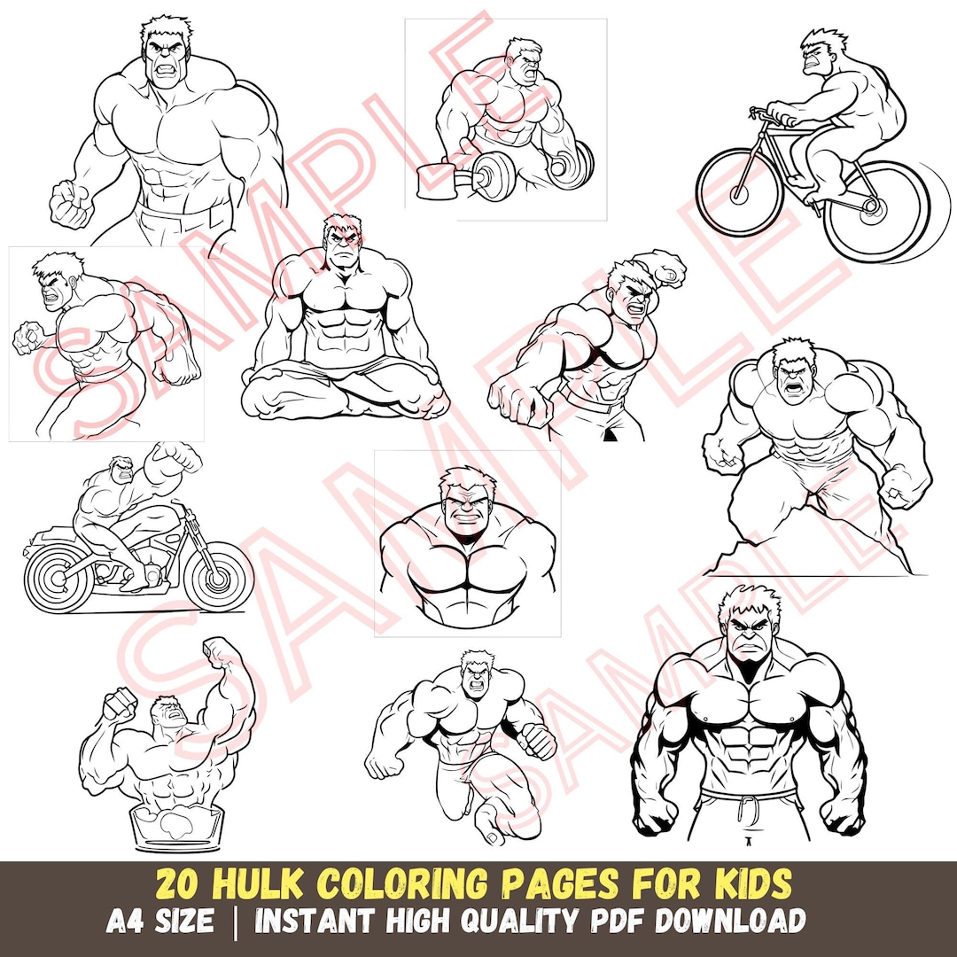 Hulk Print Coloring Pages for Kids Hulk Character Coloring A4 Size PDF ...
