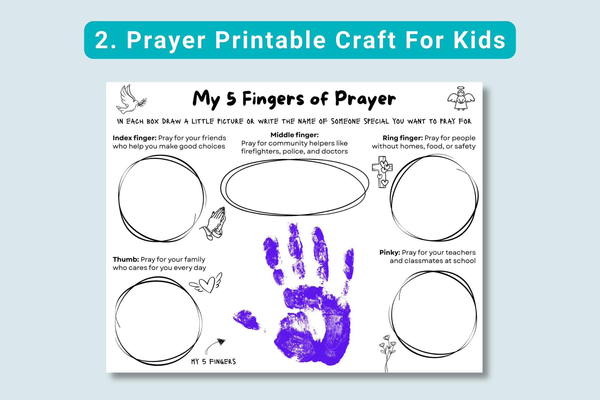 Prayer Craft Bundle for Kids, Sunday School Activities, Printable Bible ...