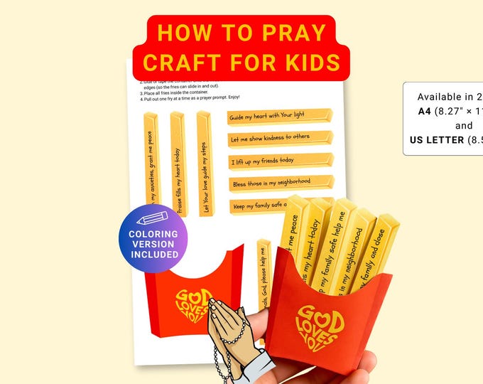How to Pray Fan Craft IN SPANISH for Kids Sunday School Bible Lesson ...