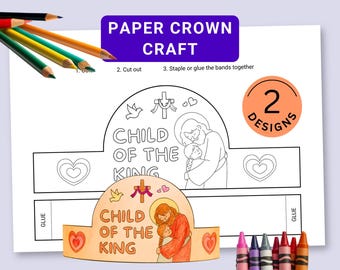 Paper Crown Child of the King, Sunday School Printable Craft for Kids ...