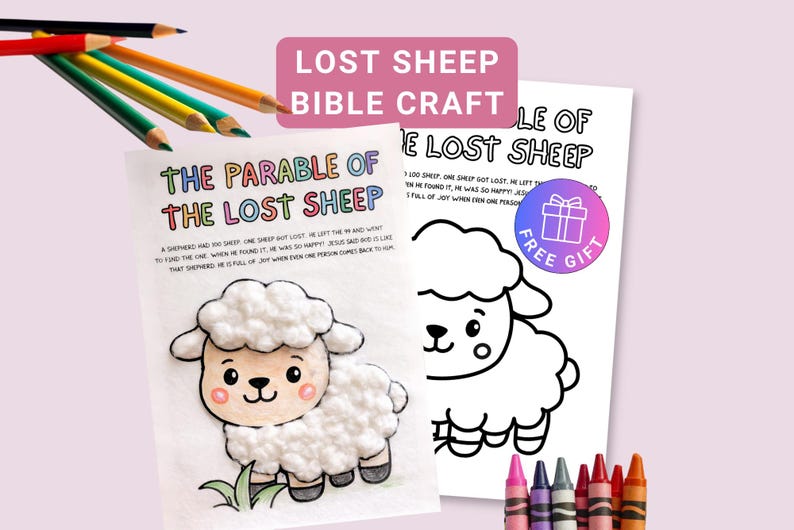 The Parable of the Lost Sheep Cotton Craft, Bible Story Activity for ...