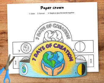 7 Days of Creation Bible Craft, Sunday School Printable Craft for Kids ...