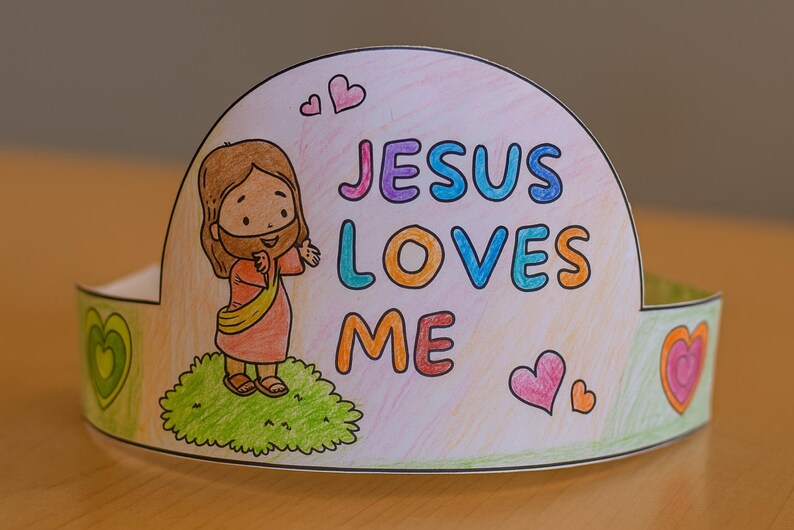 Paper Crown God Loves Me, Sunday School Printable Craft for Kids ...