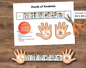 Hands of Kidness Craft for Kids, Sunday School Church Activity, Bible ...