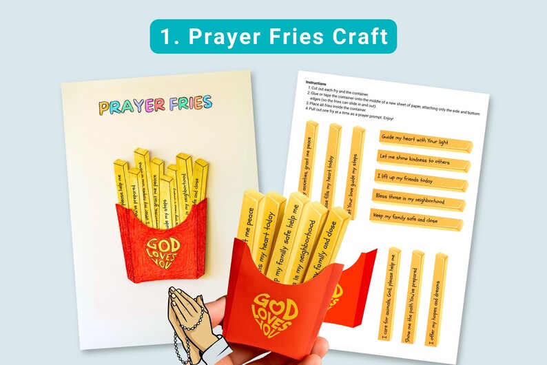 Prayer Craft Bundle for Kids, Sunday School Activities, Printable Bible ...