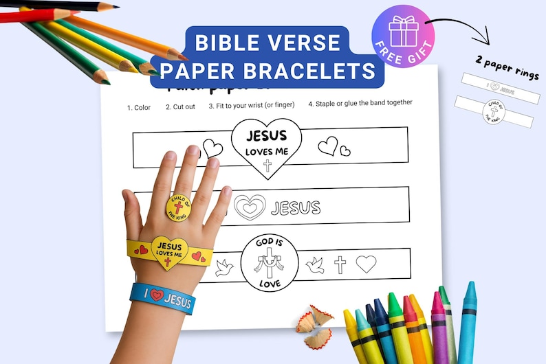 Jesus Printable Paper Bracelets, Kids Sunday School Lesson, Bible ...