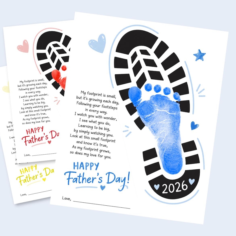 Fathers Footprint Poem - Etsy