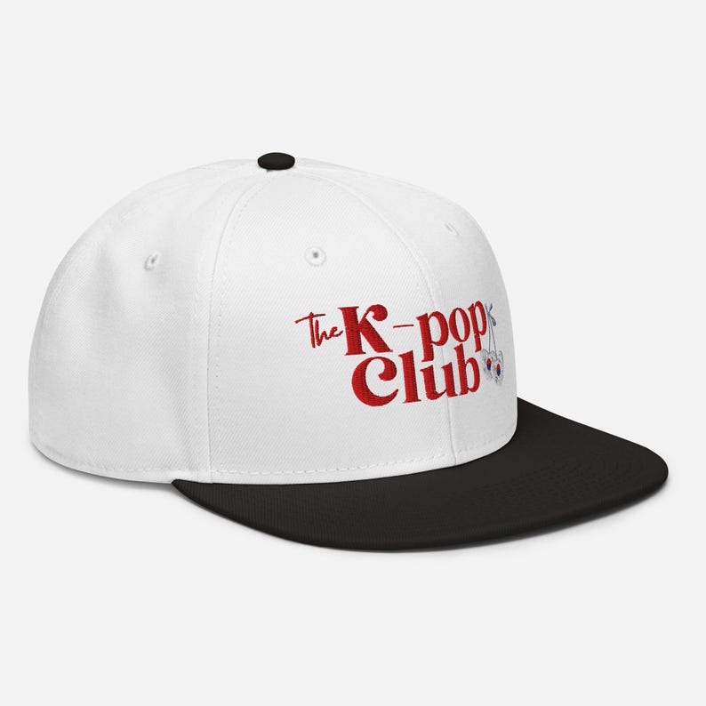 K-pop Club Snapback Hat | Korean Flag Cherry Embroidered Cap - Etsy