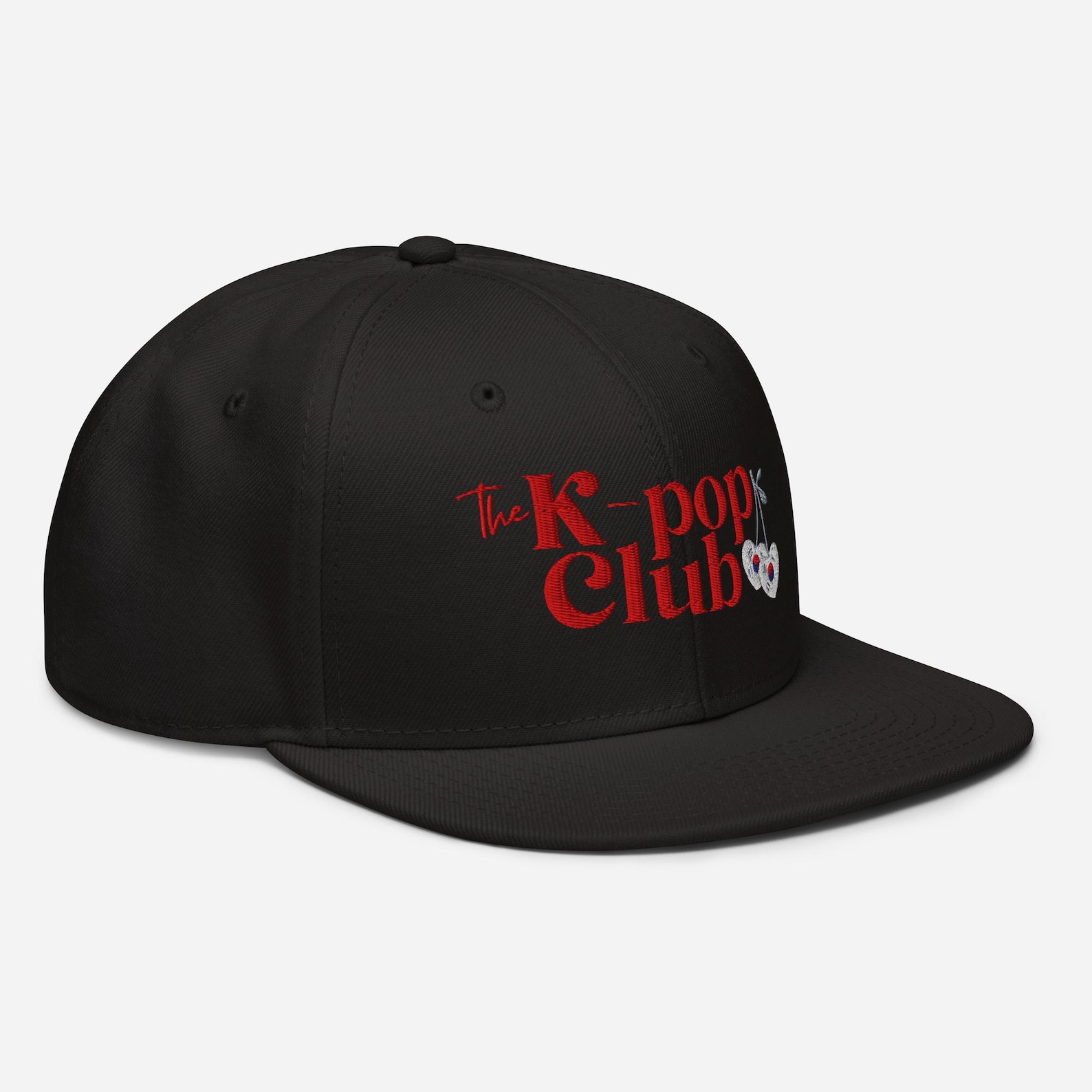K-pop Club Snapback Hat | Korean Flag Cherry Embroidered Cap - Etsy