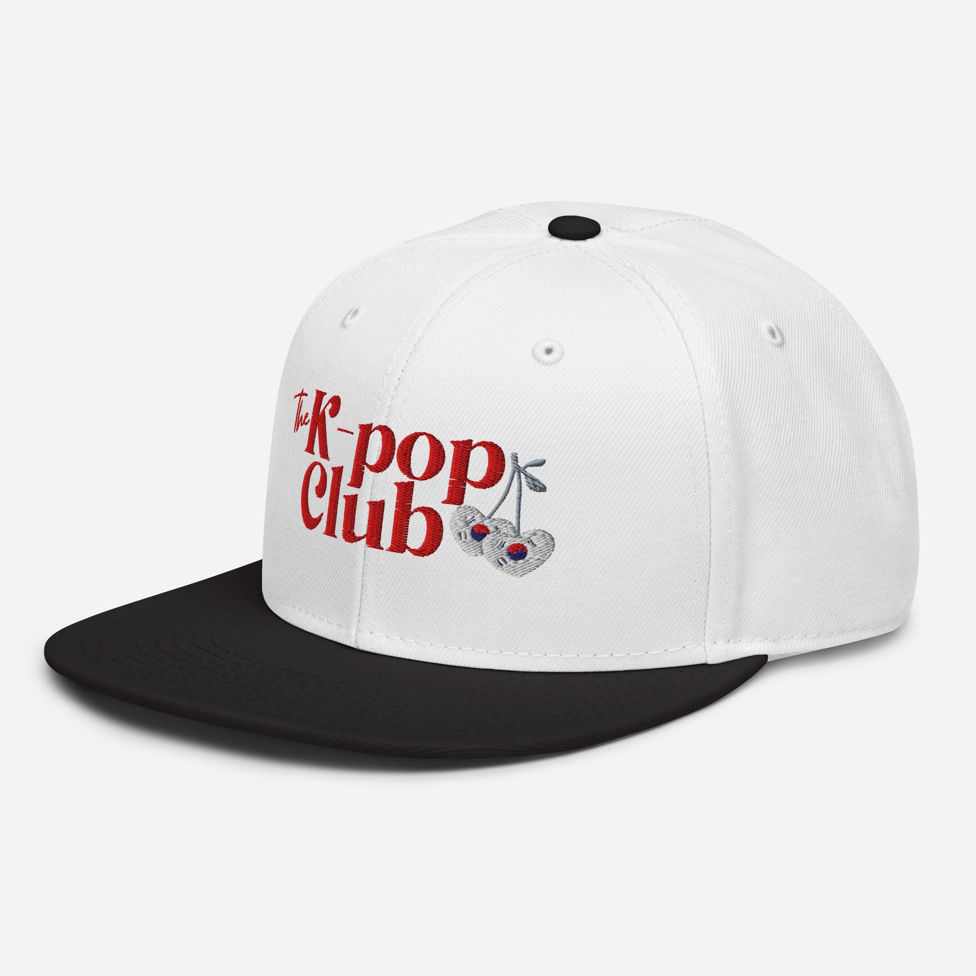 K-pop Club Snapback Hat | Korean Flag Cherry Embroidered Cap - Etsy