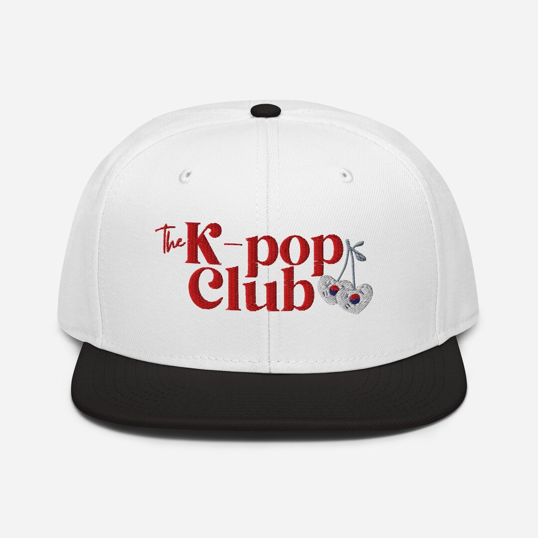 K-pop Club Snapback Hat | Korean Flag Cherry Embroidered Cap - Etsy