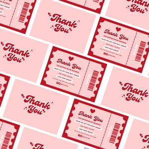 Thank You Card Template Canva Editable Thank You Printable Card Small Business Branding Business ...