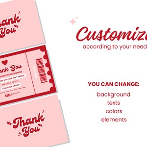 Thank You Card Template Canva Editable Thank You Printable Card Small Business Branding Business ...