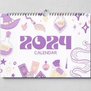 Printable 2024 Monthly Calendar PDF Whimsy Magic A4 Size - Etsy