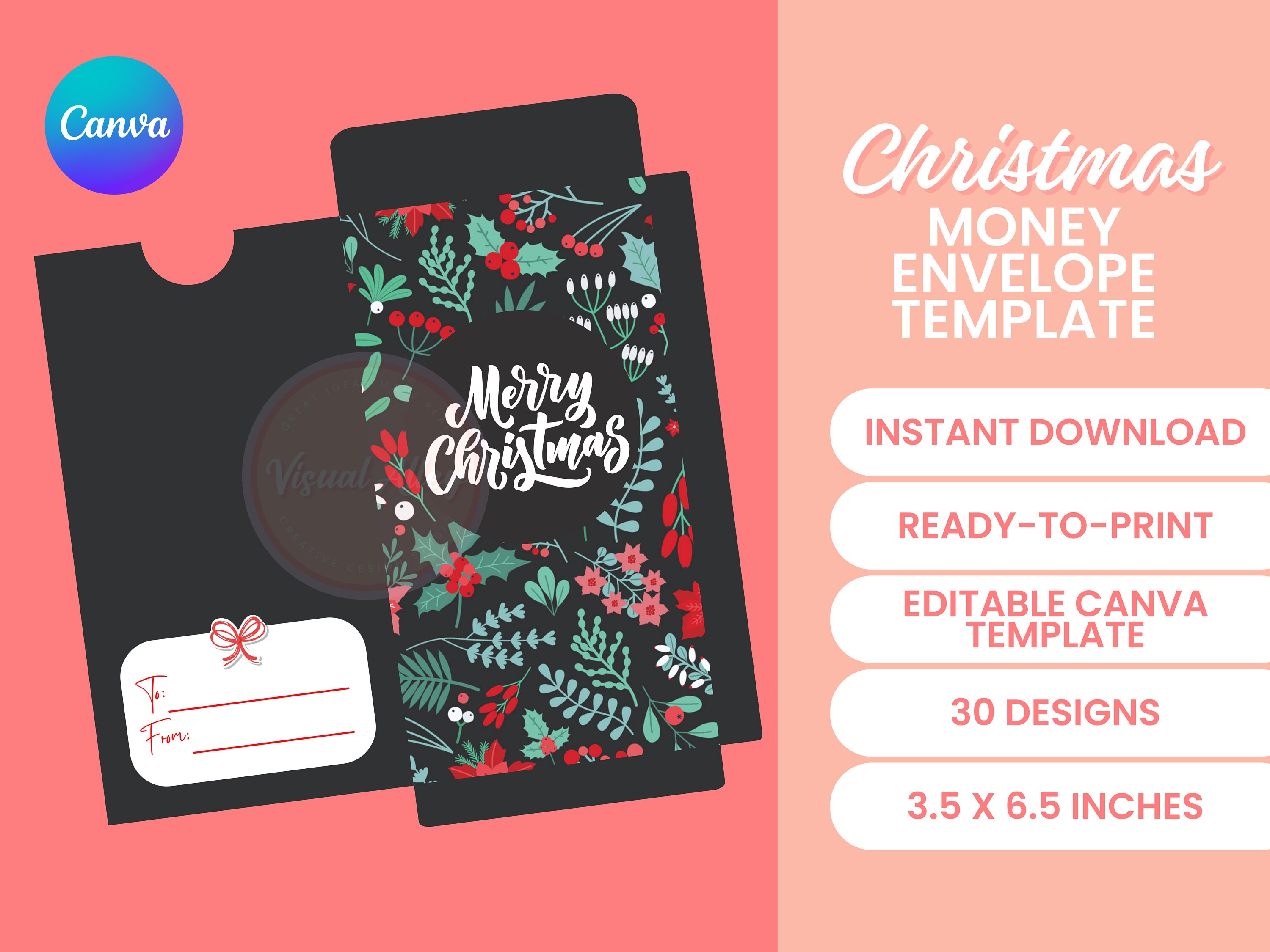 Christmas Money Envelope Canva Template (printable) - Etsy