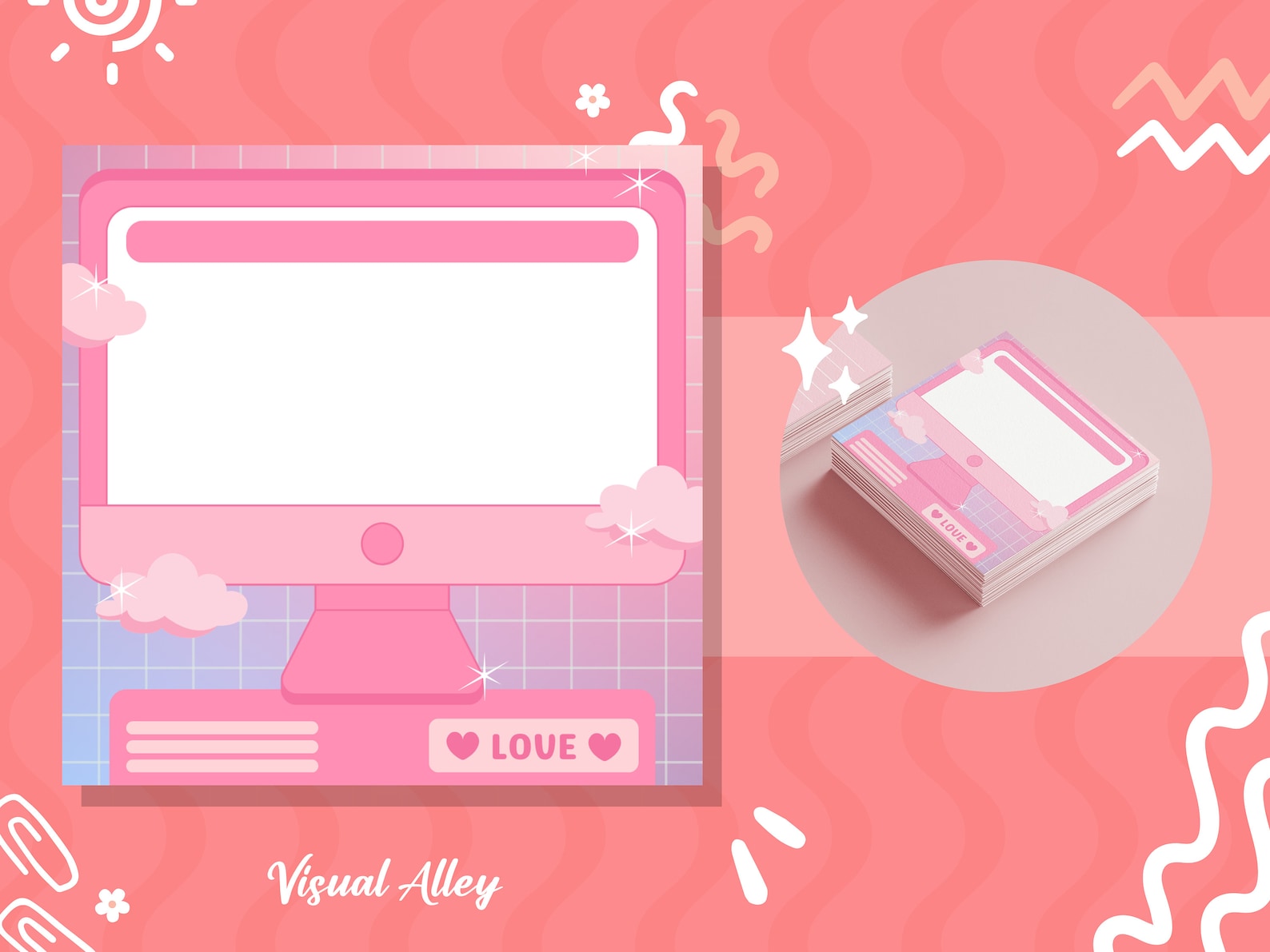 5 Printable Memo Pads Pink Theme | Editable Canva Template - Etsy