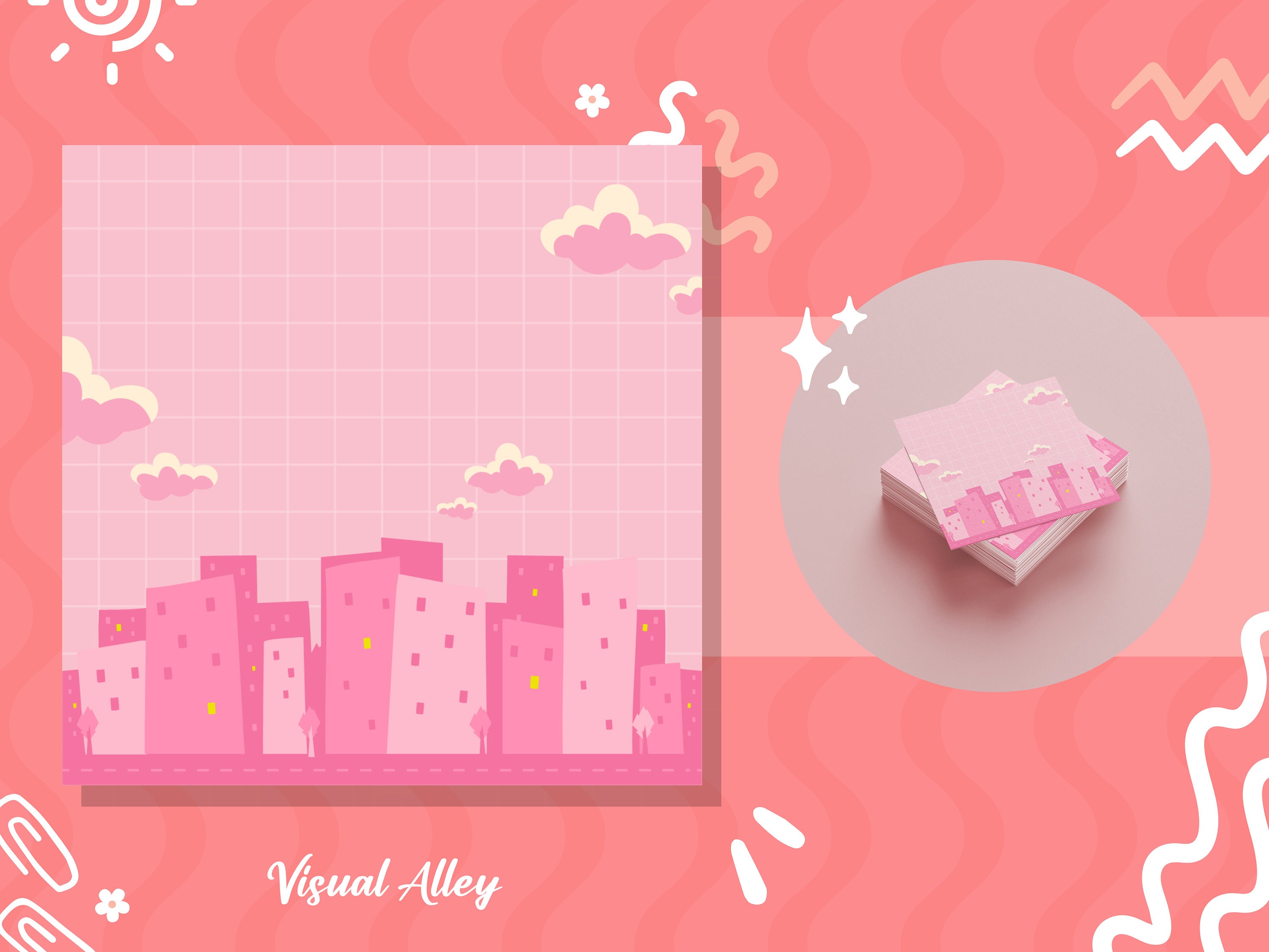 5 Printable Memo Pads Pink Theme | Editable Canva Template - Etsy