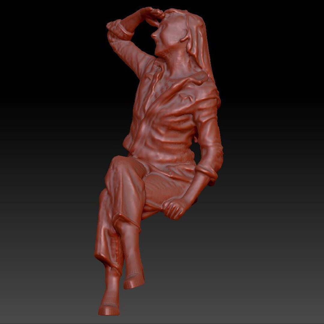 3d Printed Figure - Female 019 - Seated - Etsy