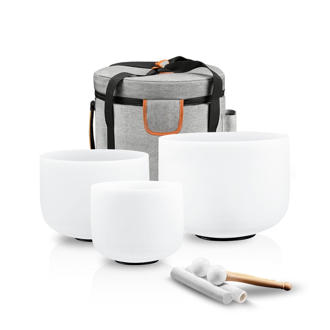 440hz 6-10 Inch Crystal Singing Bowls Set of 3pcs for - Etsy