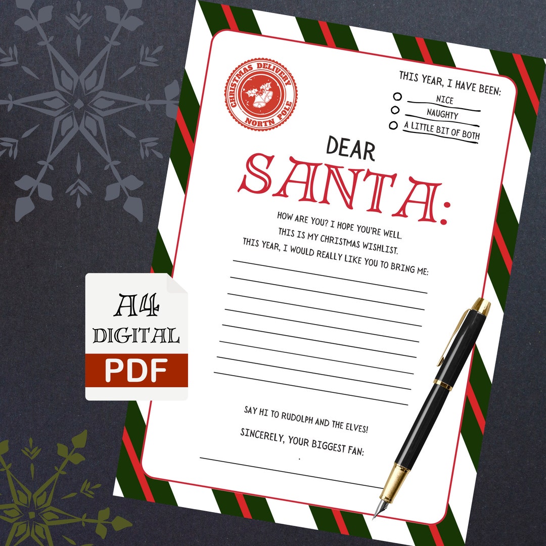 Letter to Santa, Christmas Wishlist, Dear Santa, Bonus Coloring Pages ...