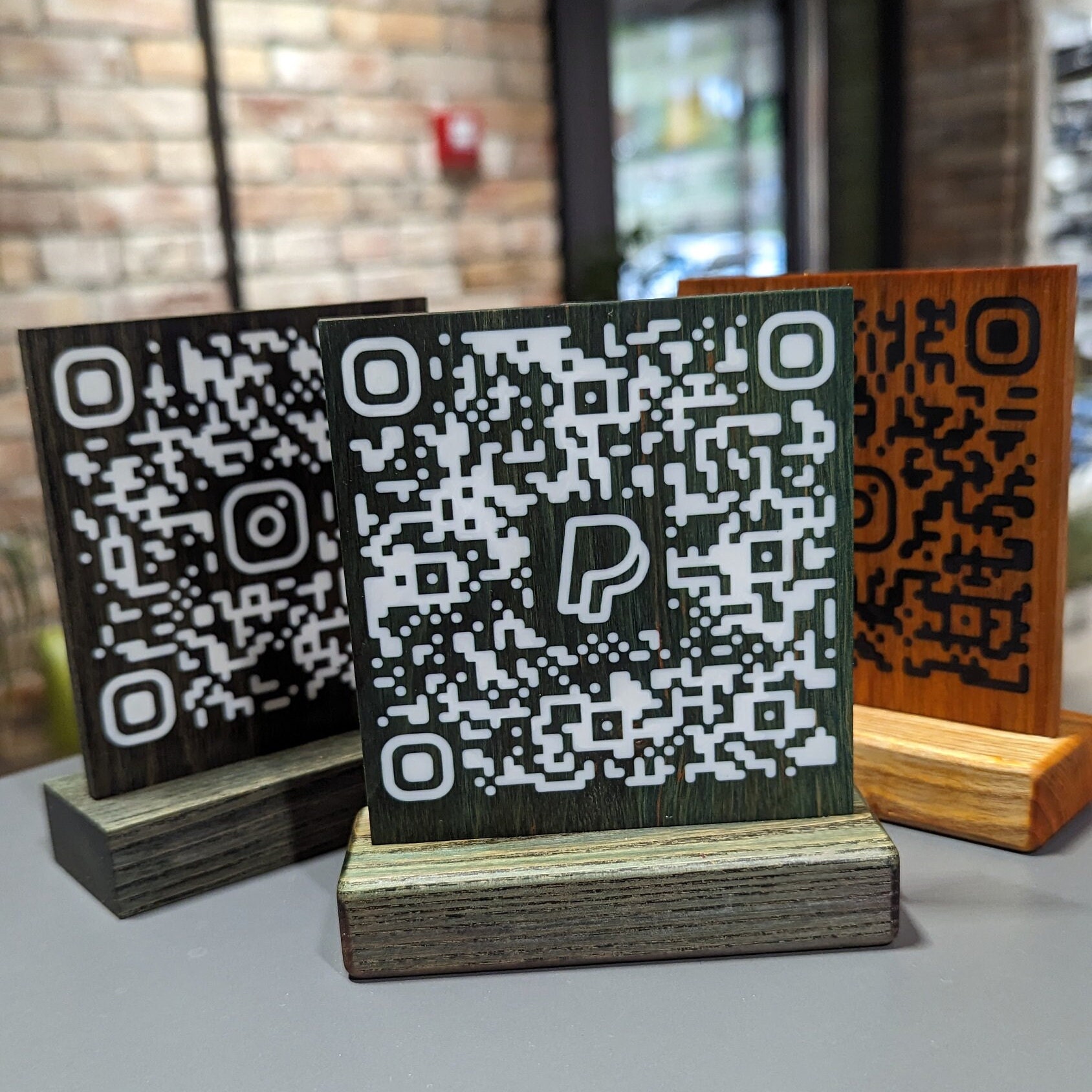 Personalized Wooden Sign QR Codes. Custom QR Code With Logo - Etsy