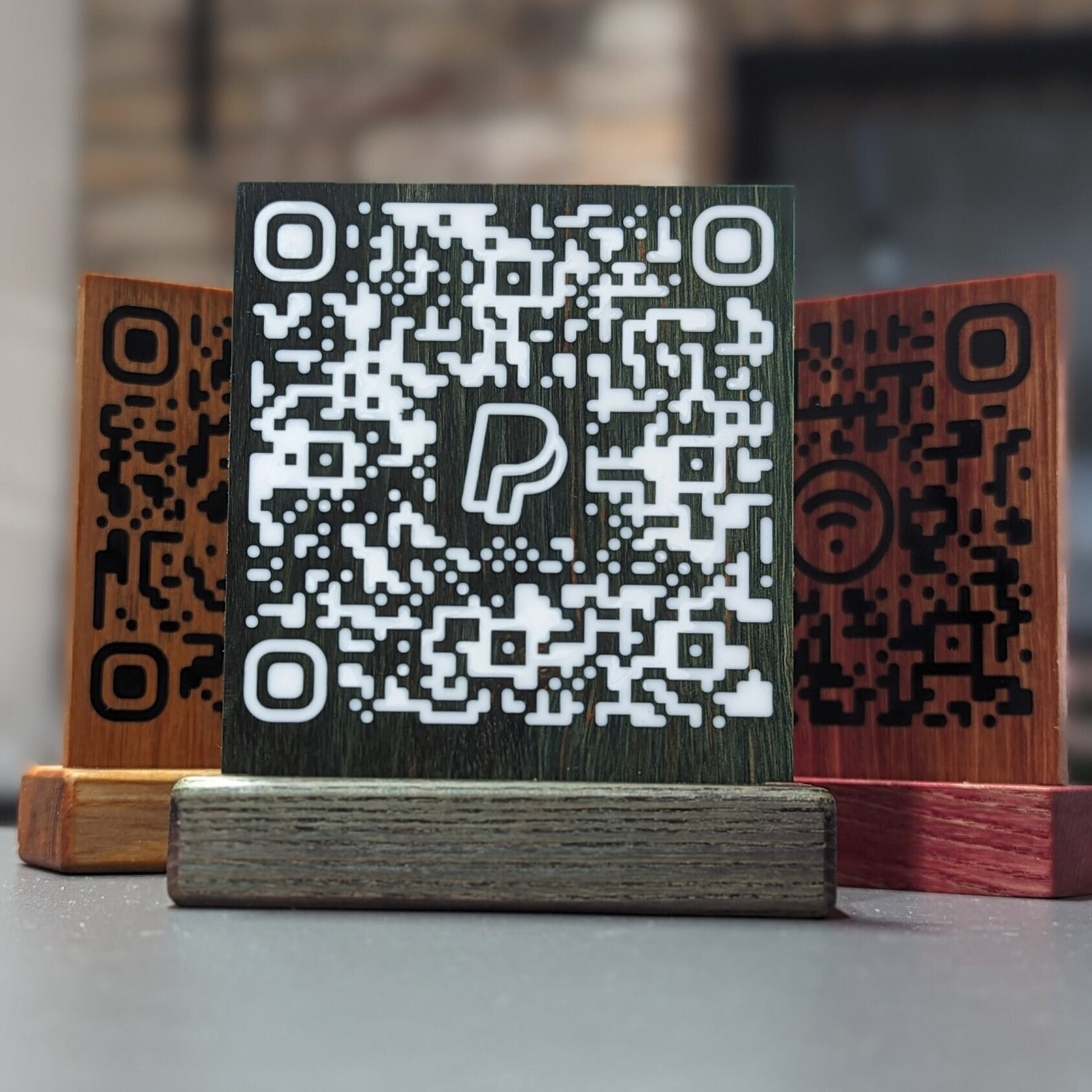 Personalized Double Sided Wooden Sign QR Codes. Custom QR Code With ...