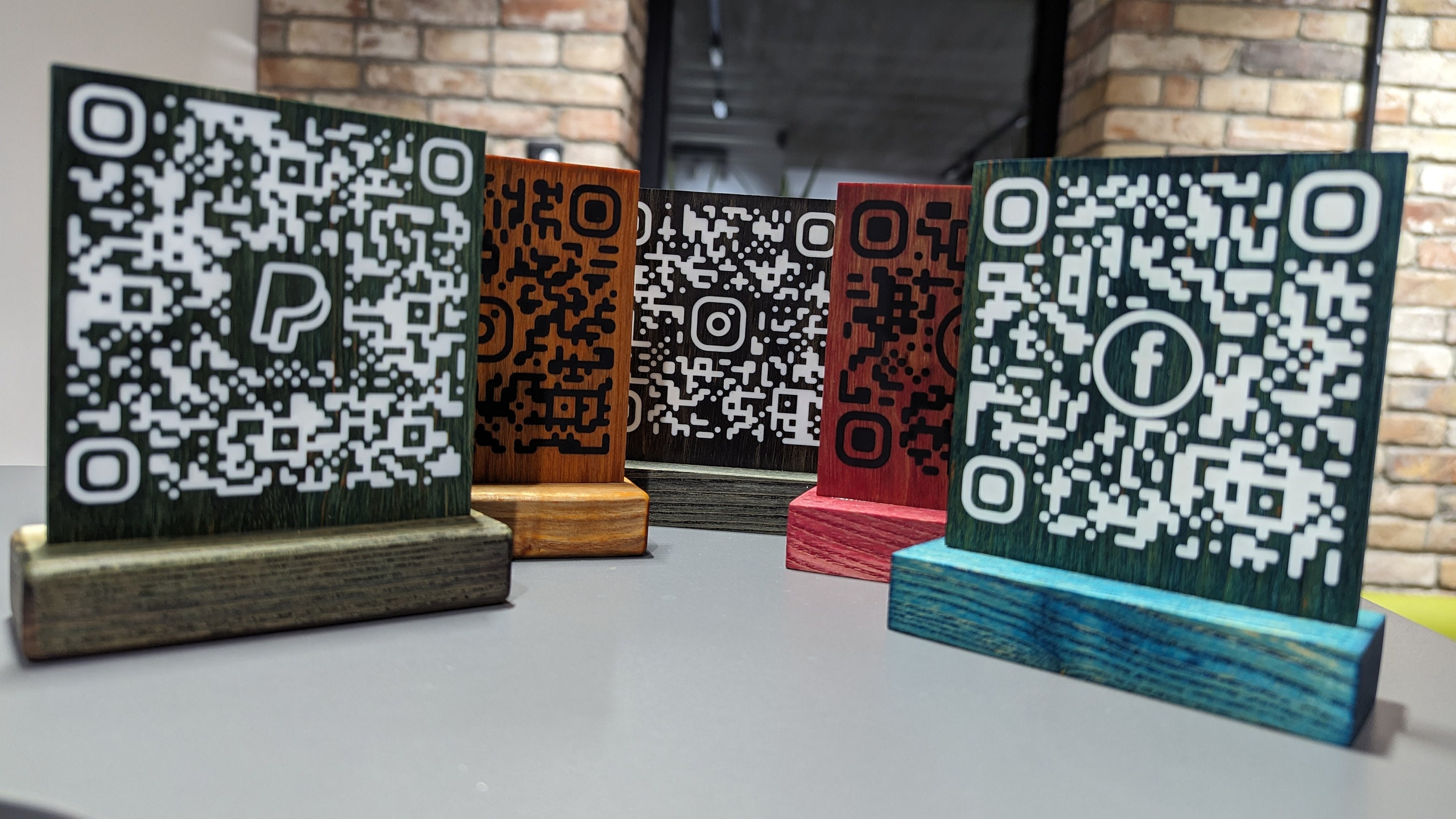 Personalized Double Sided Wooden Sign QR Codes. Custom QR Code With ...