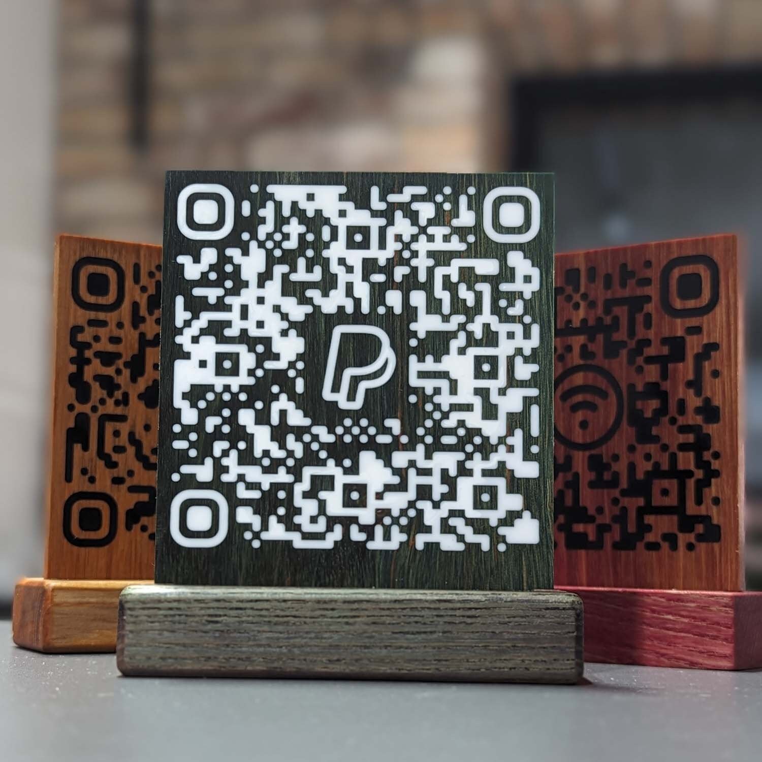 Personalized Double Sided Wooden Sign QR Codes. Custom QR Code With ...