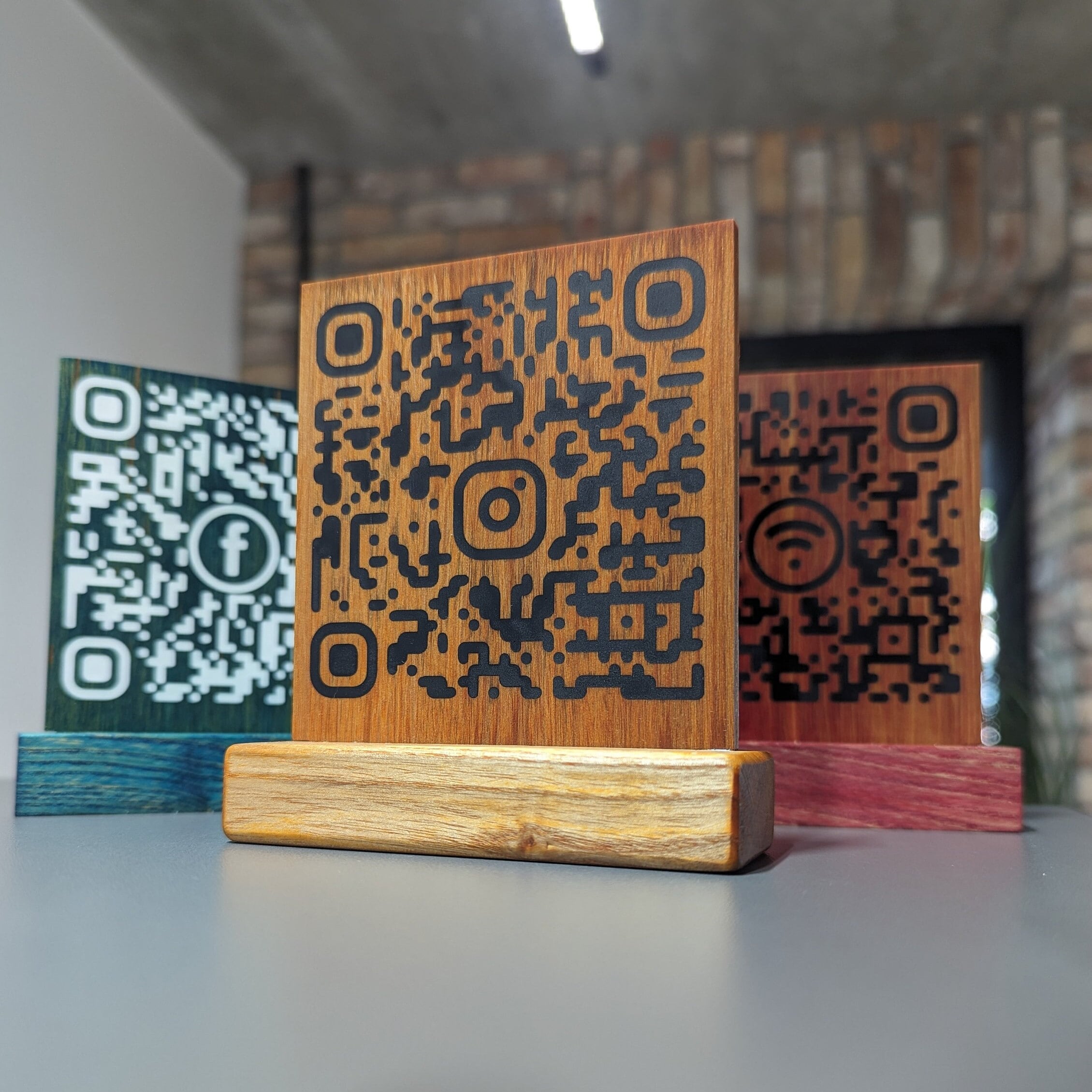 Personalized Wooden Sign QR Codes. Custom QR Code With Logo - Etsy