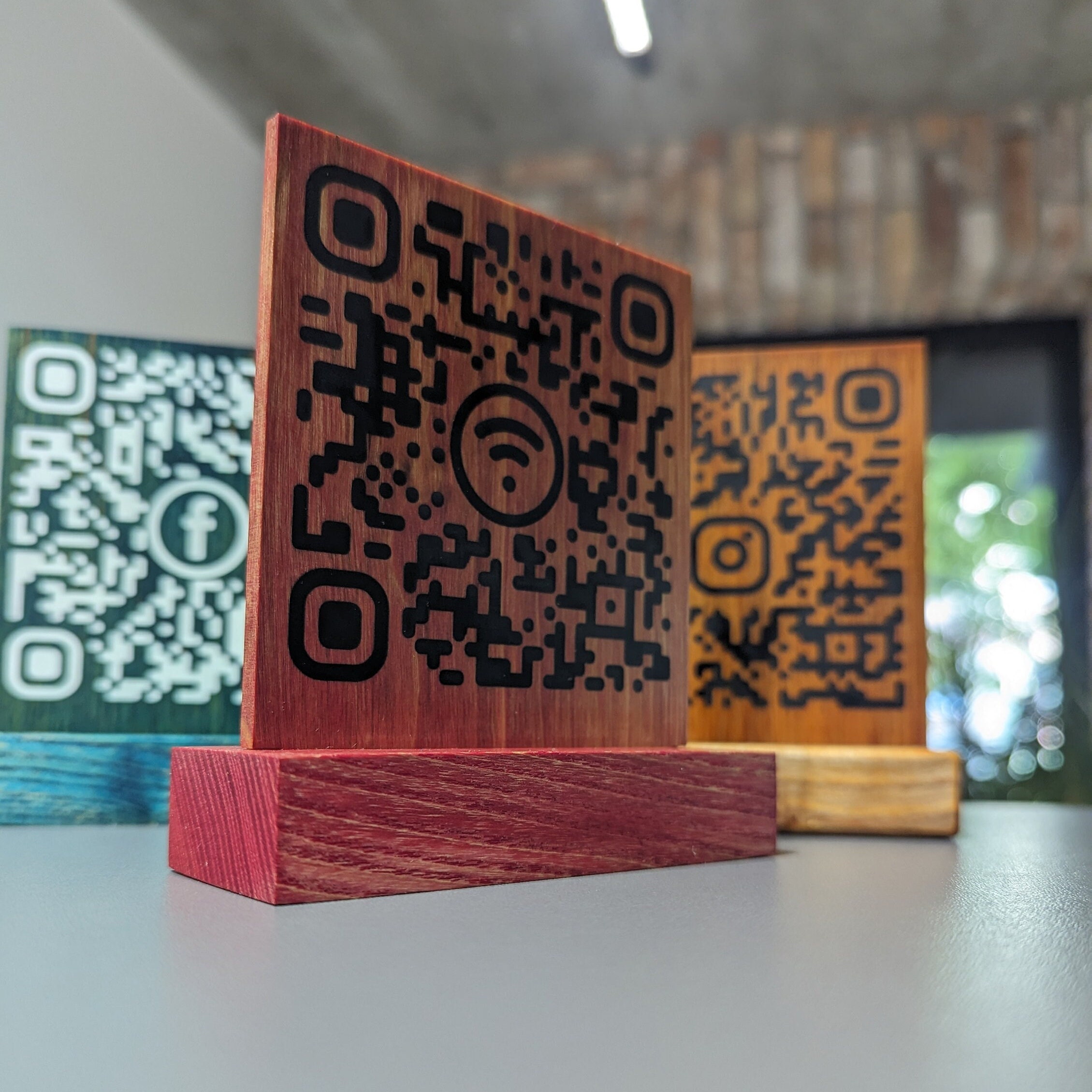 Personalized Wooden Sign QR Codes. Custom QR Code With Logo - Etsy