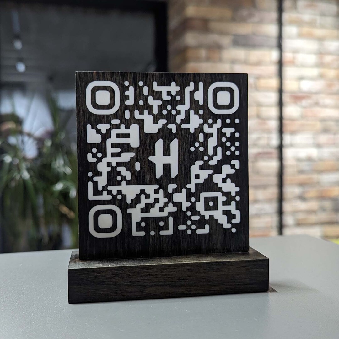Personalized Double Sided Wooden Sign QR Codes. Custom QR Code With ...