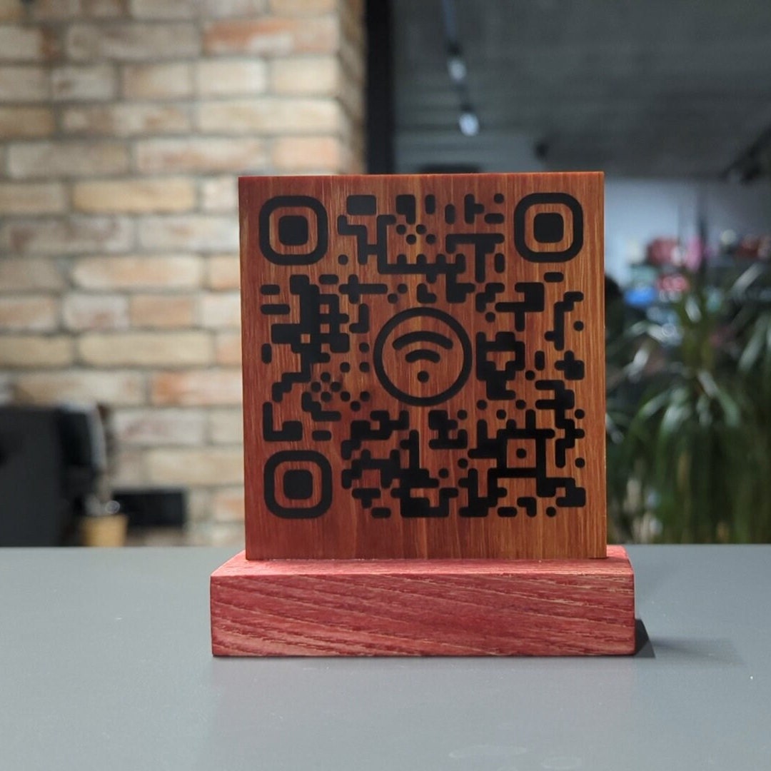 Personalized Wooden Sign QR Codes. Custom QR Code With Logo - Etsy
