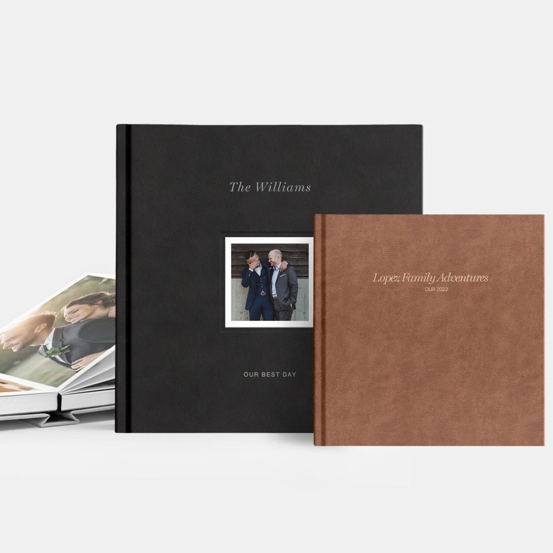 Premium Wedding Photo Album: Leatherette Cover, Luxury Layflat Binding ...