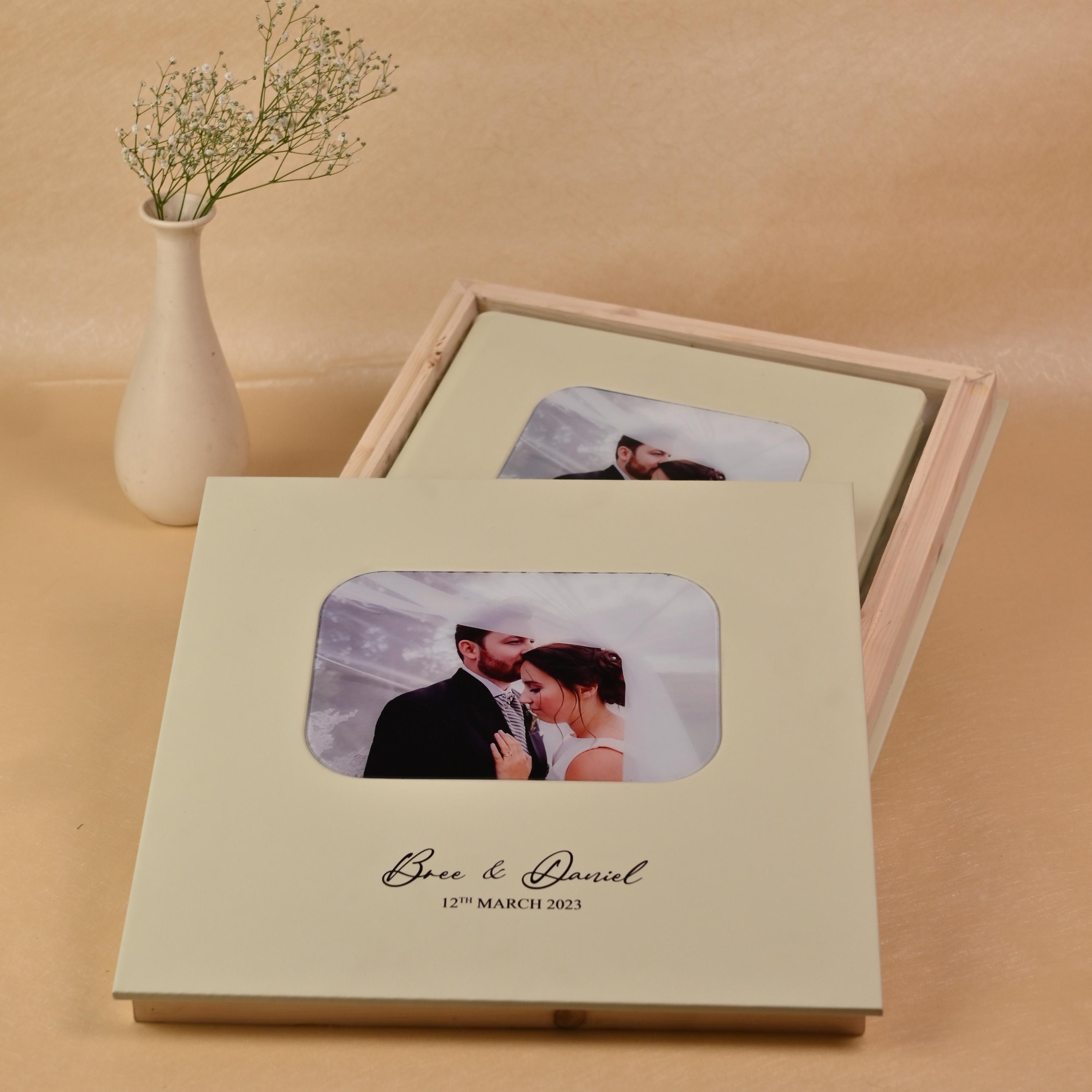 Luxury Wedding Photo Album | Custom Leatherette Cover | Lay Flat ...