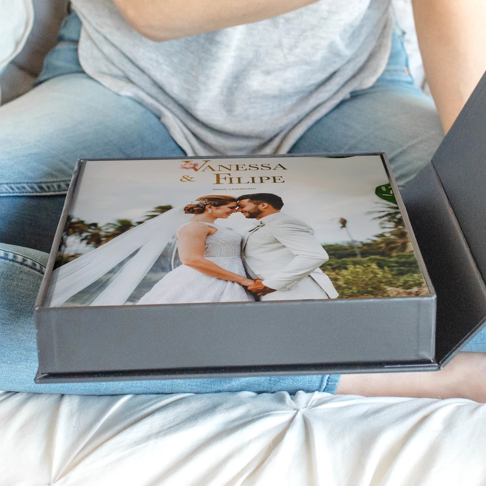 Premium Hardcover Wedding Photo Album With Keepsake Box, High-quality ...