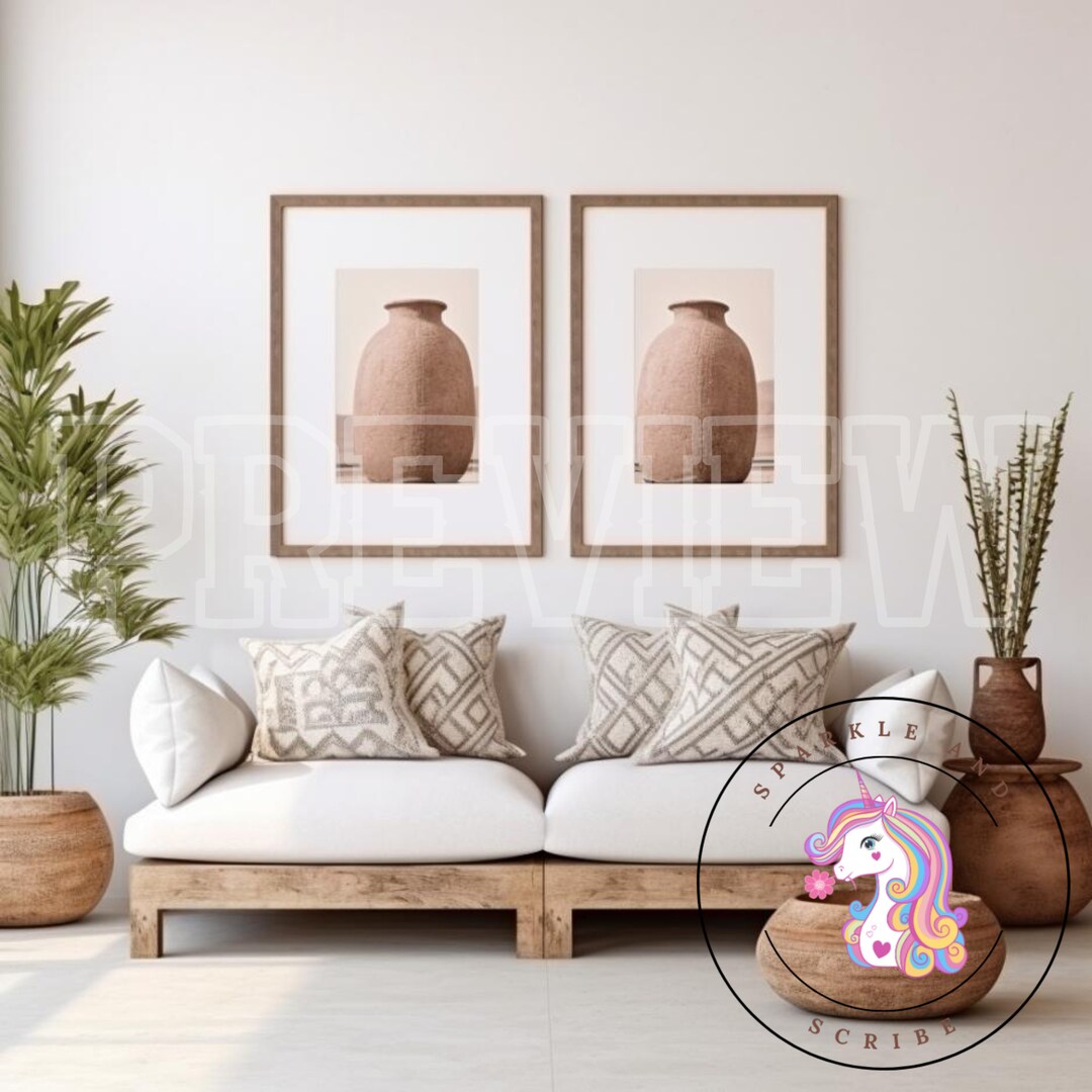 10 Boho Neutral Aesthetic Frame Mockup Modern Mock up Frame Mock up ...