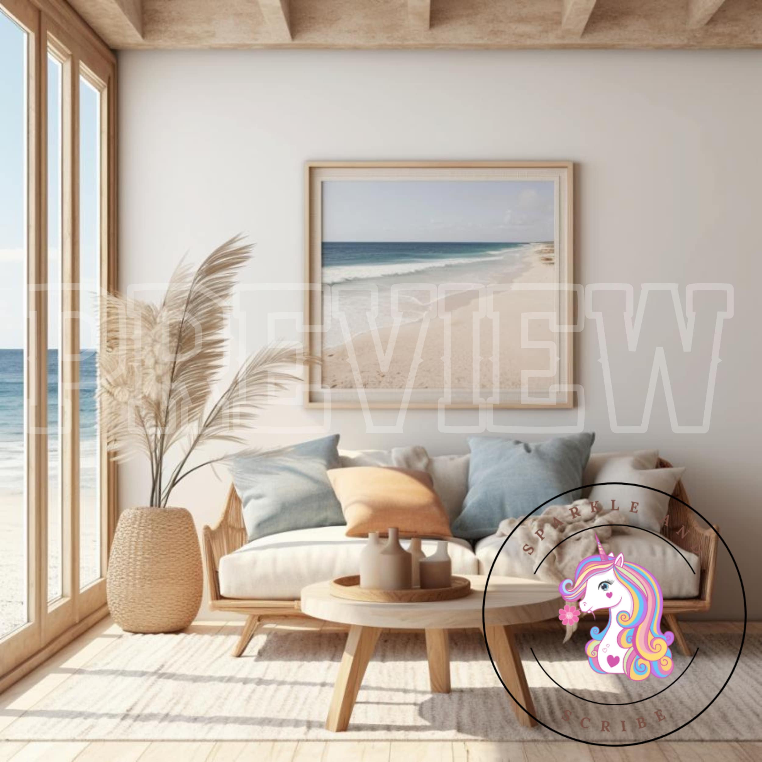 Coastal Home Decor 14 Boho Beach House Frame Mock-ups, Seaside Vibes ...