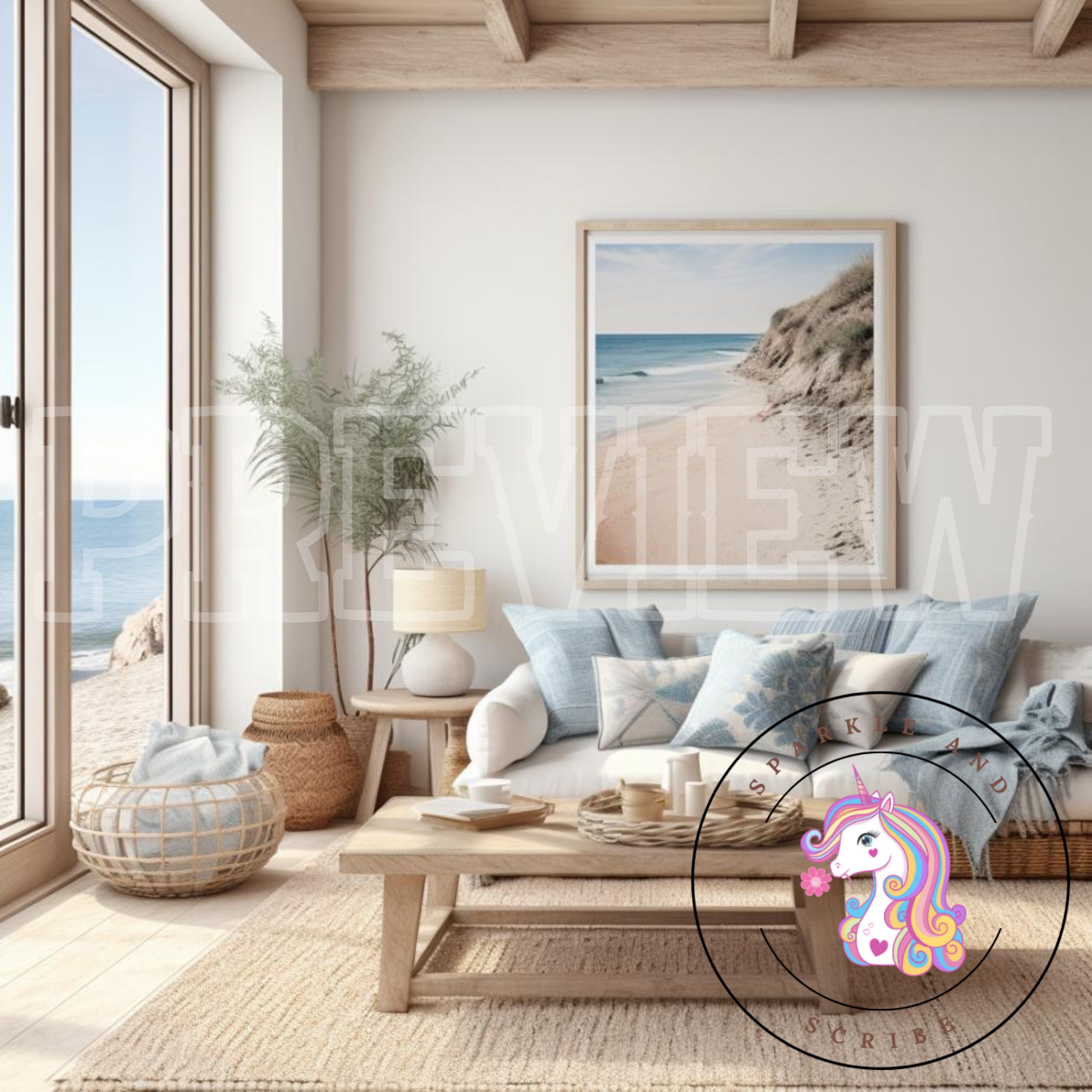 Coastal Home Decor 14 Boho Beach House Frame Mock-ups, Seaside Vibes ...