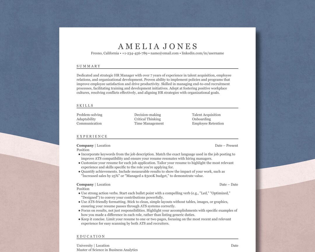 Modelo de currículo ATS Word, Carta de apresentação e currículo ATS ...