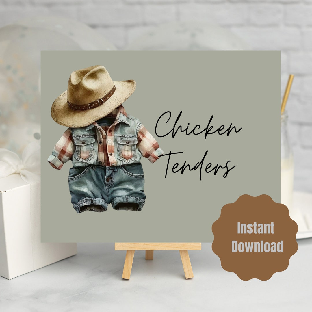 Cowboy Themed Food Sign 8x10 - Etsy