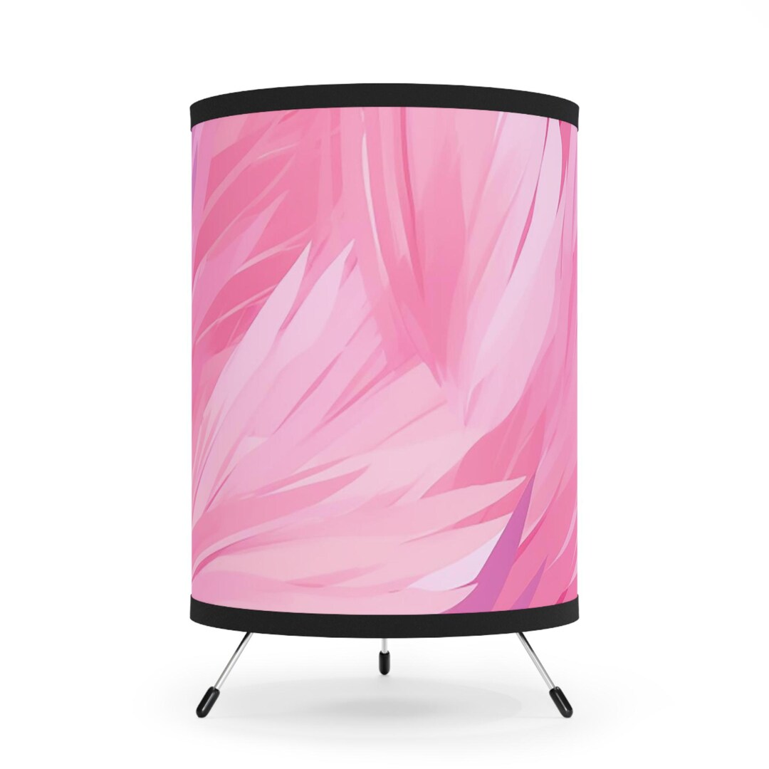 Tripod Lamp Pink Pattern With High-res Printed Shade, USCA Plug - Etsy