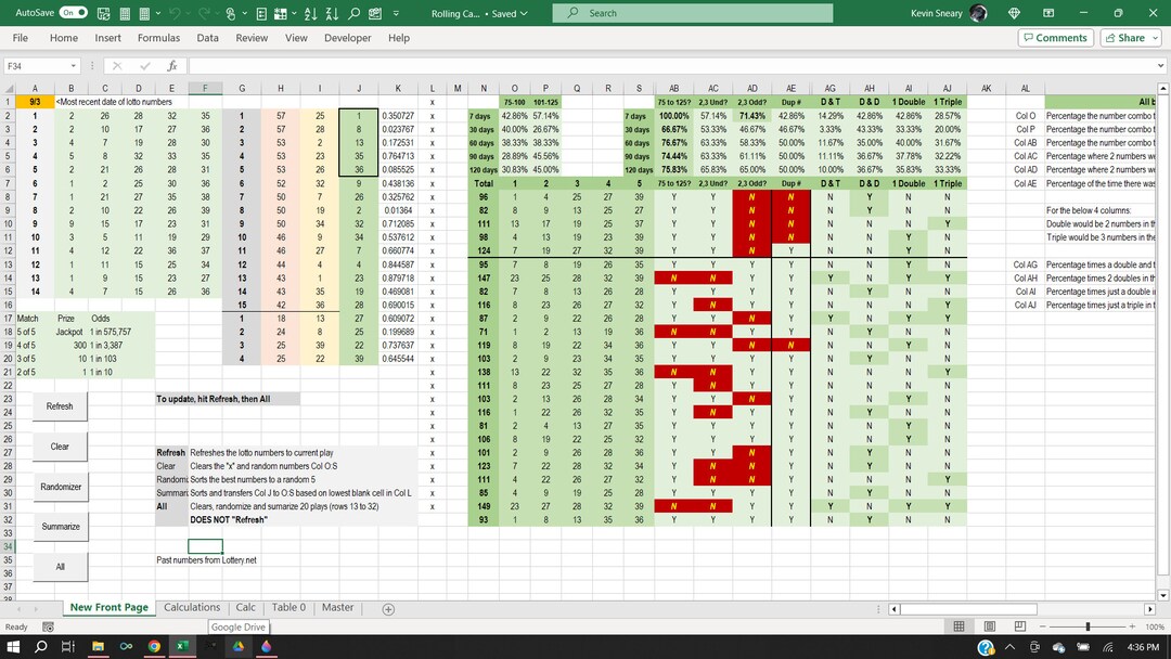 Ohio Rolling Cash 5 Number Generator and Trends - Etsy