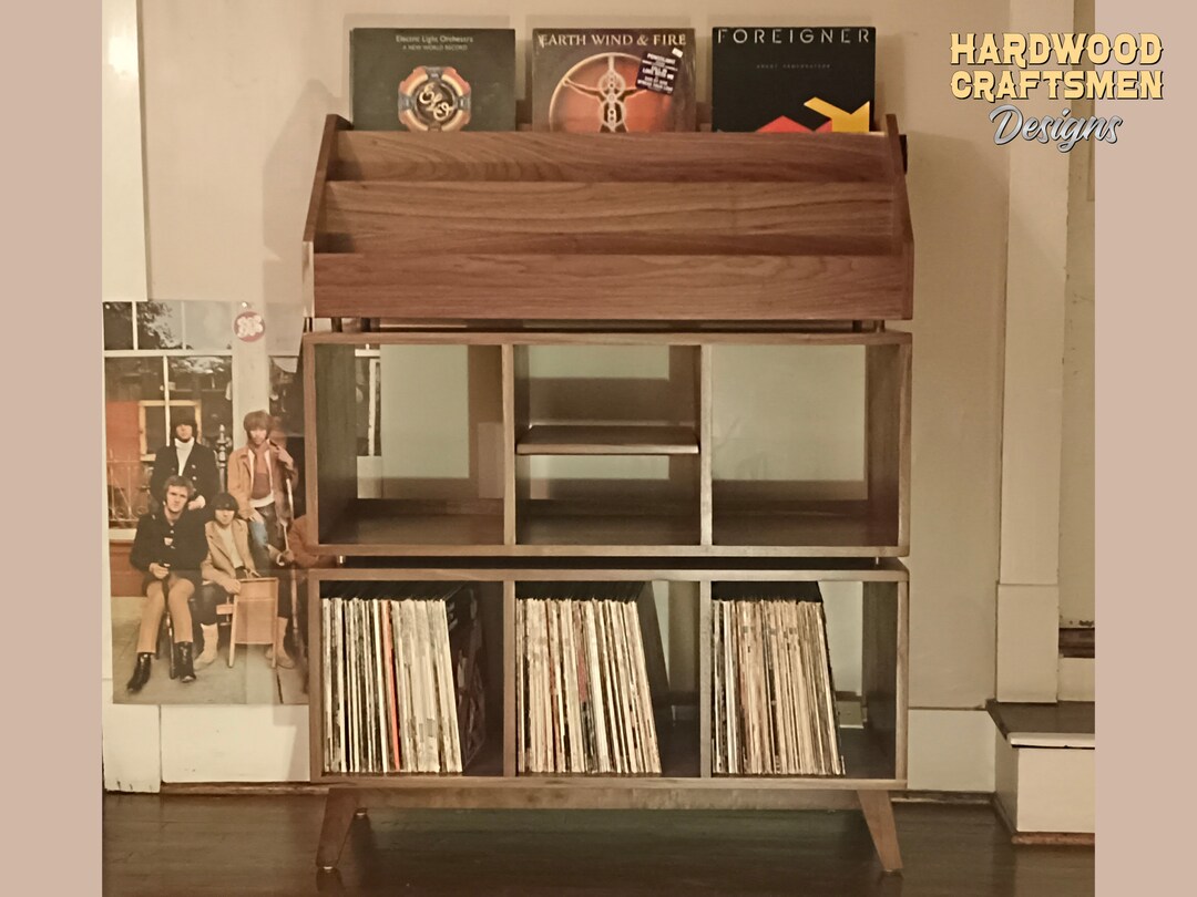 Record Storage Cabinet / 6 Record Compartments / 9 Vinyl Display Bins ...