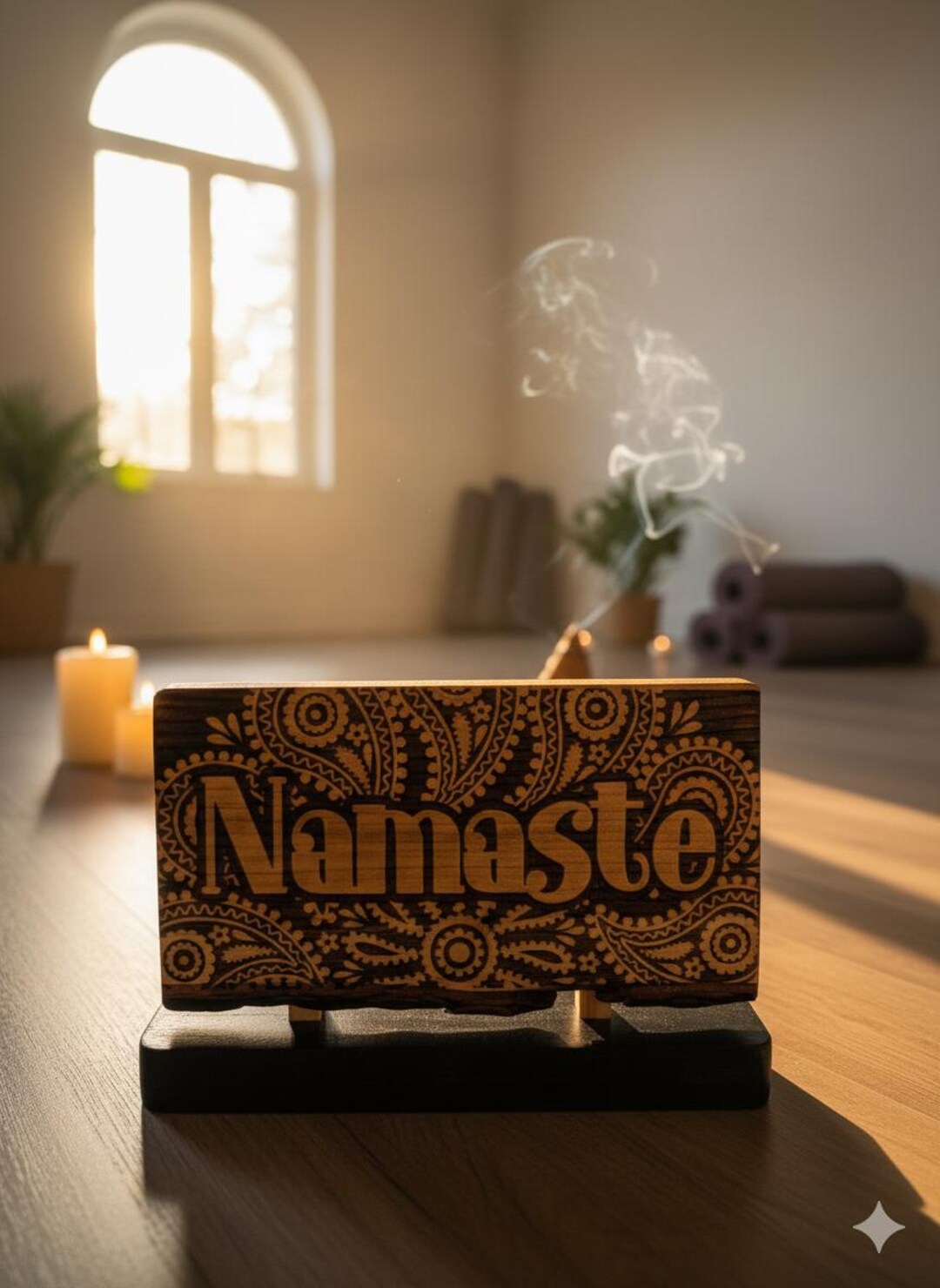 Handmade Laser Engraved Cherry Wood Namaste Plaque – Spiritual Decor - Etsy